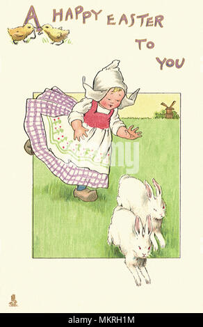 GIRL WITH RABBITS Stock Photo - Alamy