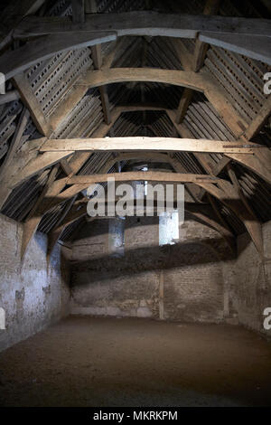 Interior of Tithe Barn Lacock village wiltshire england uk Stock Photo ...