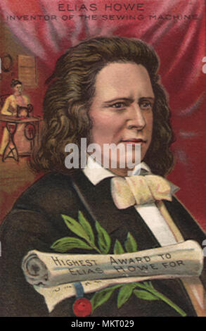 Elias Howe, the inventor of the sewing machine.', Unknown, 1882 ...