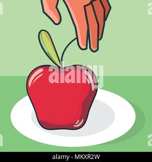 Hand grabbing an apple Stock Vector Image & Art - Alamy