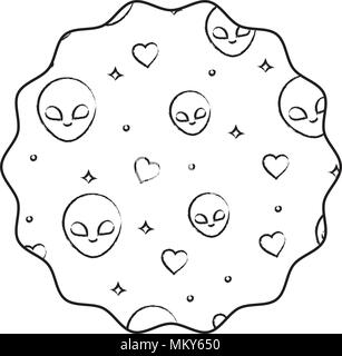 circular frame with hearts pattern over white background, vector ...