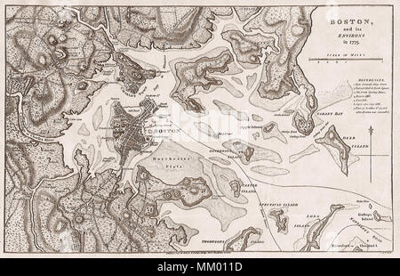 Map of the environs of Boston Stock Photo - Alamy
