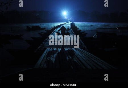 Ancient pontoon bridge in Ganzhou, Jiangxi, China. 11-Jun-2009 Stock ...