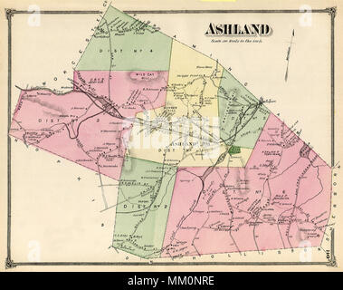 Map of Ashland. 1875 Stock Photo - Alamy