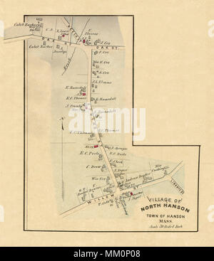Map of Hanson. 1879 Stock Photo - Alamy