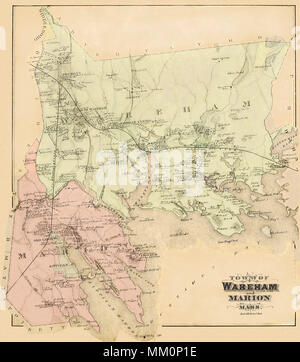 Map of Wareham Narrows. Wareham. 1879 Stock Photo - Alamy
