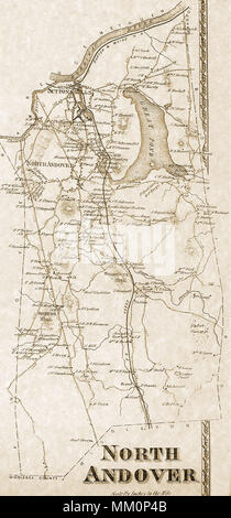 Map of North Andover. 1872 Stock Photo - Alamy