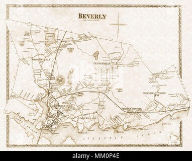 Map of Beverly. 1872 Stock Photo - Alamy