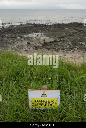 Danger Cliff Erosion warning sign at Beachy Head, Eastbourne, East ...