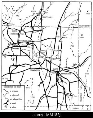 Map of Bennington in Vermont Stock Photo - Alamy