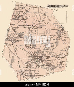 Map of South Ashburnham. 1870 Stock Photo - Alamy
