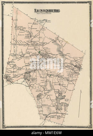 Map of Lunenburg. 1870 Stock Photo - Alamy