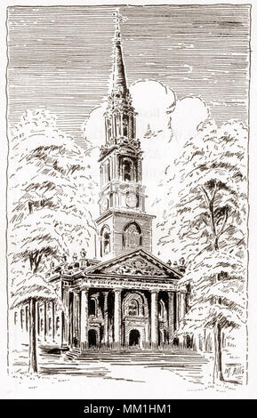 Center Church on the Green, New Haven Green, 1812, New Haven ...