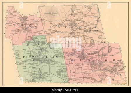 Map of Troy. Troy. 1877 Stock Photo - Alamy
