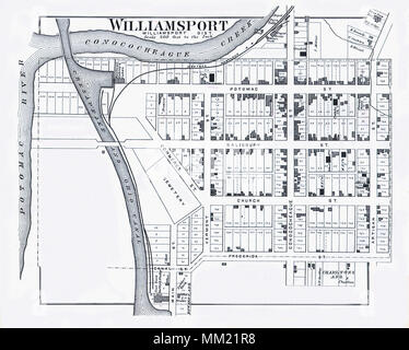 Map of Williamsport. 1877 Stock Photo - Alamy