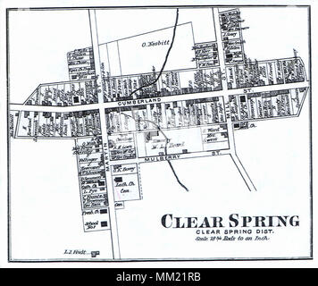 Map of Clear Spring. 1877 Stock Photo - Alamy