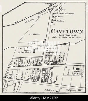 Map of Cavetown. 1877 Stock Photo - Alamy