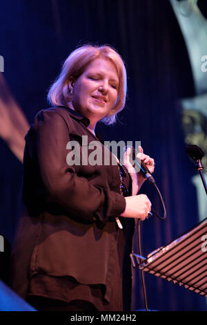 Clare Teal jazz singer performing on stage at Brecon Jazz Festival 2011 ...