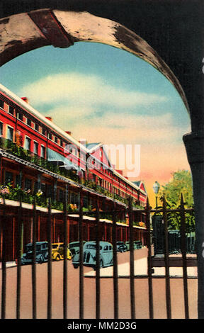 Pontalba Building in French Quarter. New Orleans. 1925 Stock Photo - Alamy