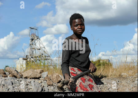 ZAMBIA Luanshya Copperbelt, abandoned stockpile of Luanshya Copper Mine ...