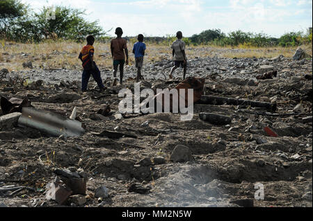 ZAMBIA Luanshya Copperbelt, abandoned stockpile of Luanshya Copper Mine ...