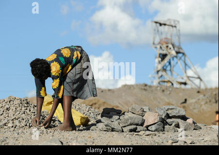 ZAMBIA Luanshya Copperbelt, abandoned stockpile of Luanshya Copper Mine ...