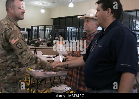 Col. John D. Highfill, Operations Officer for U.S. Army North exchanges ...
