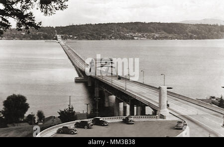 Lake Washington Floating Bridge. Seattle. 1958 Stock Photo - Alamy