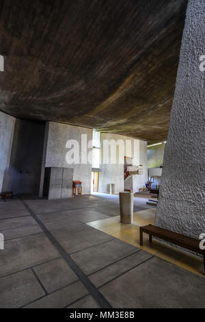 Inside the iconic Chapel in Ronchamp designed by Swiss-French architect ...