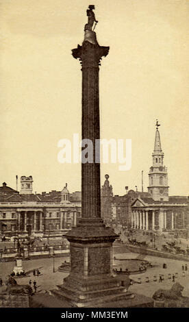 London Trafalgar Square Nelson column in England UK Stock Photo - Alamy