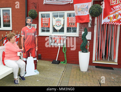 Emily Farley outside her home in Higham Square, Liverpool, which is ...