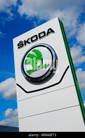 Skoda sign logo brand, badge Stock Photo - Alamy