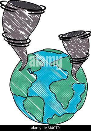 earth planet with twister natural disaster Stock Vector Image & Art - Alamy