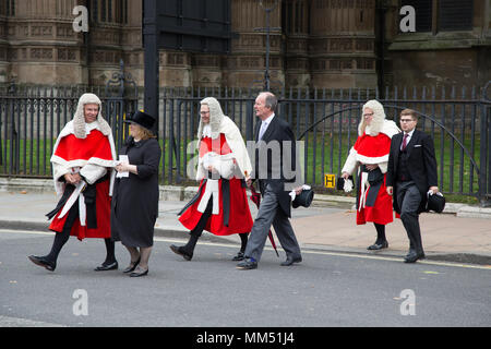 Lord Chancellors Breakfast. High Court Judges walk from Westminster ...