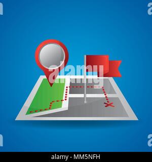 gps navigation application arrival point signaling location colorful map vector illustration ...