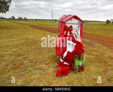 mailbox in the australian outback in queensland decorated for christmas ...