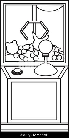 claw arcade machine icon over white background, vector illustration ...