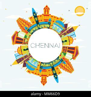 Vector illustration of the skyline of Chennai, India Stock Vector Image ...