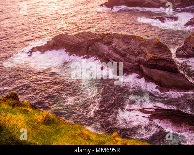 The Kerry Cliffs in Ireland - amazing sunset view Stock Photo - Alamy