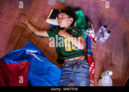 Little Boy sleeping on the Street in Manila, Philippines Stock Photo ...