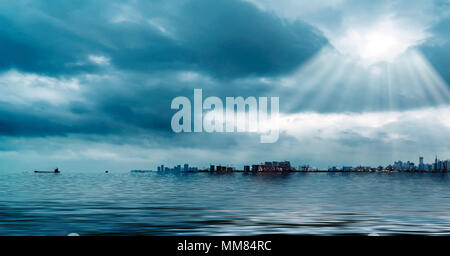Haikou, Hainan Province Harbor Pier architectural landscape Stock Photo ...