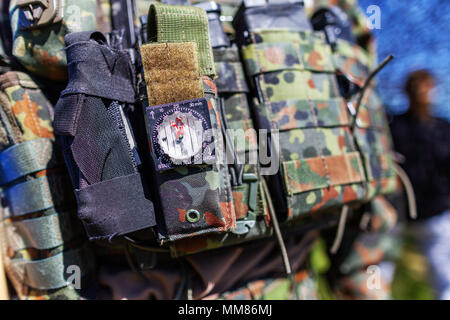 German soldier protection vest with magazines and other tools Stock ...