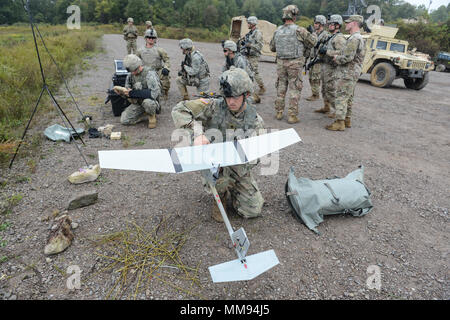 Members of the 19th Engineers Battalion assemble and launch a drone ...