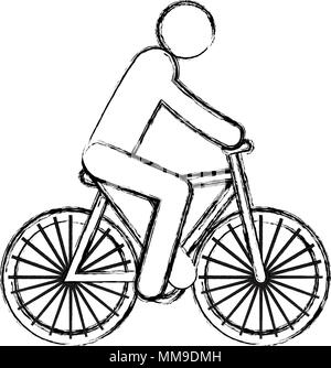 bicycle vehicle with human figure Stock Vector Image & Art - Alamy