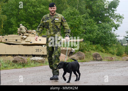 Before training Swedish Sergeant-Major Patrik Nyberg of the Skaraborgs ...