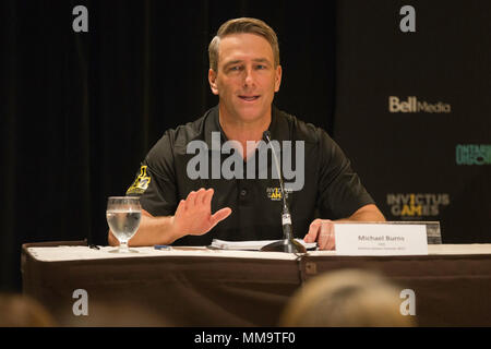 Prince Harry, with Michael Burns, CEO of the Invictus Games, arriving ...