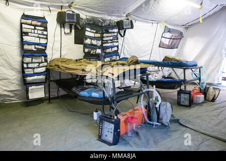 Interior of the Shock Trauma Platoon (STP) Field Surgical Tent at the ...