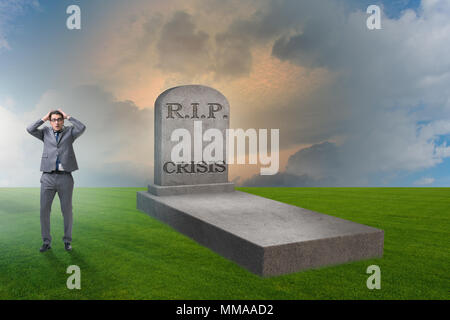 Businessman mourning the crisis in economy Stock Photo - Alamy