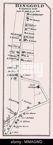 Map of Ringgold. 1877 Stock Photo - Alamy