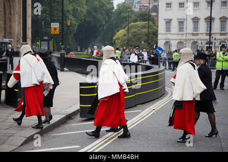 Lord Chancellors Breakfast. High Court Judges walk from Westminster ...